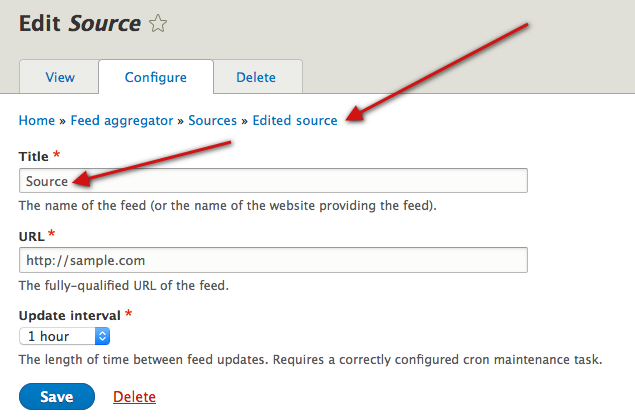 Edited feed item breadcrumb does not reflect the change [#2685637] | Drupal.org
